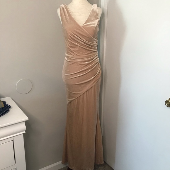 Revelry | Dresses | Revelry Velvet Champagne Maxi Wrap Dress Formal ...